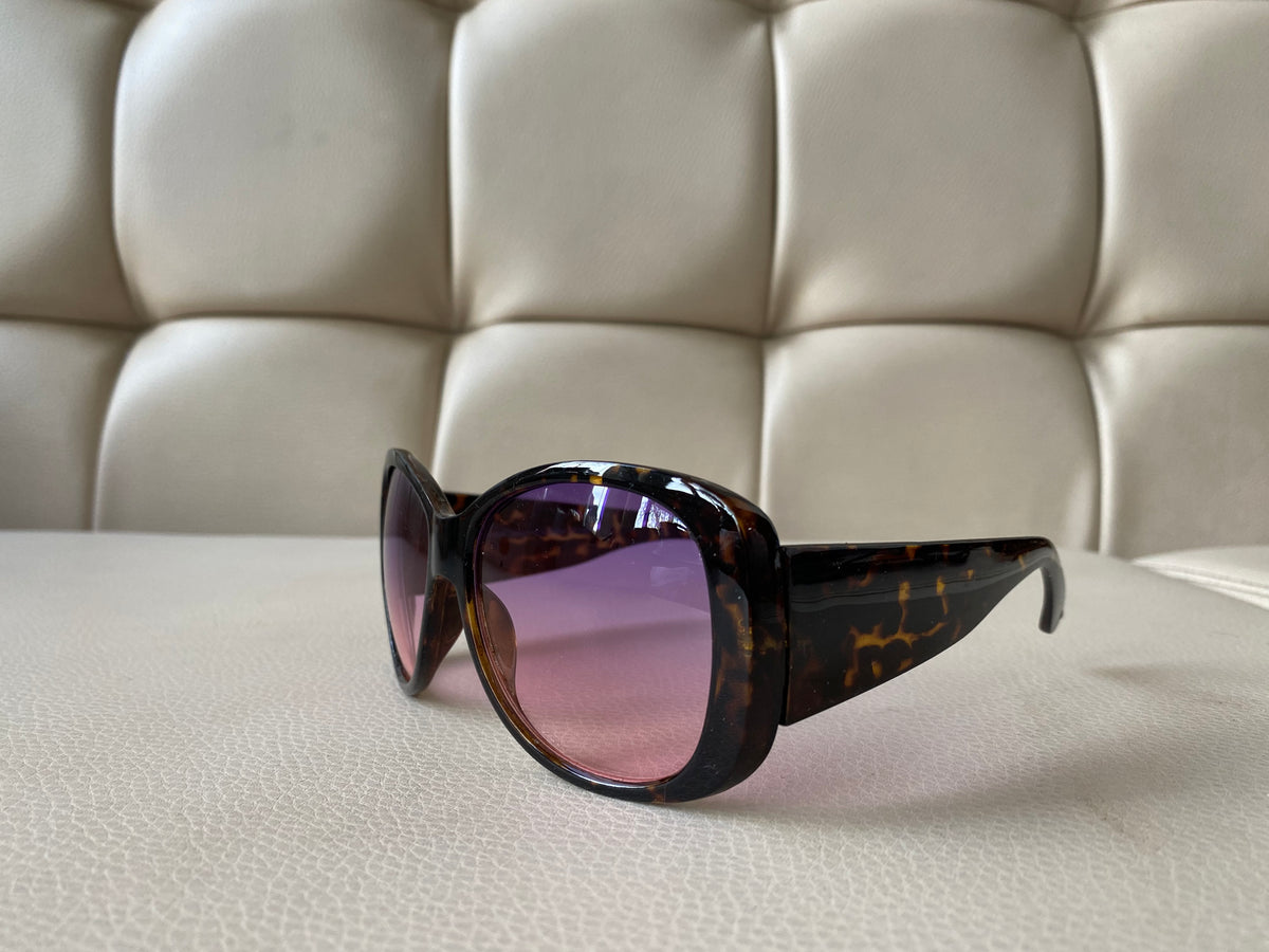 Caroline Sunglasses , Turtle Shell with Purple Lenses – Marco Tripoli London